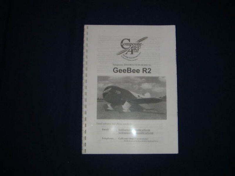 GeeBee R2 instruction book