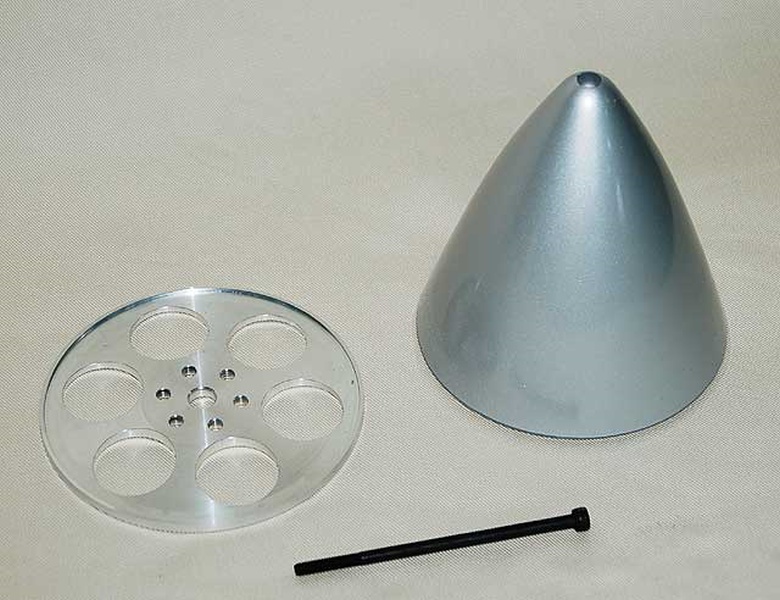 Spinner, 120mm diameter, silver